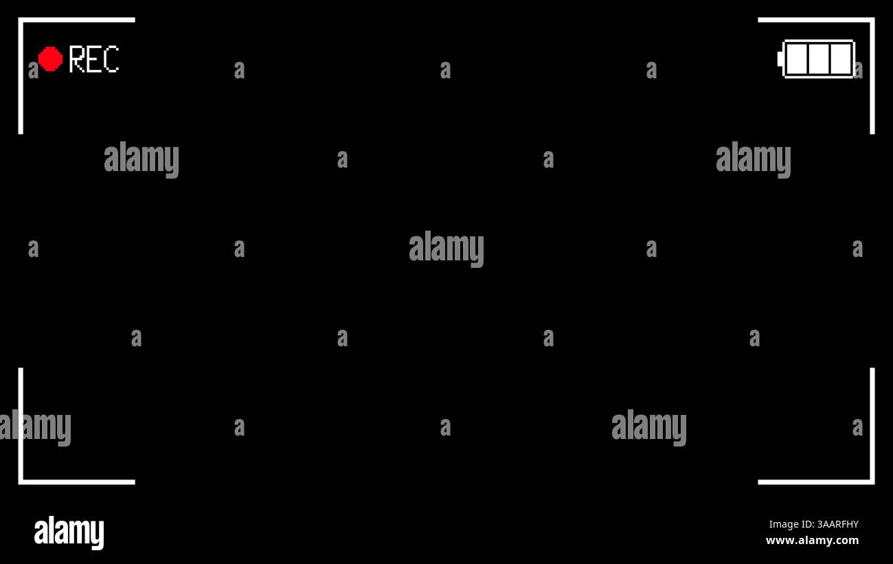 Camera screen recording pixel art. Camcorder interface retro video game ...