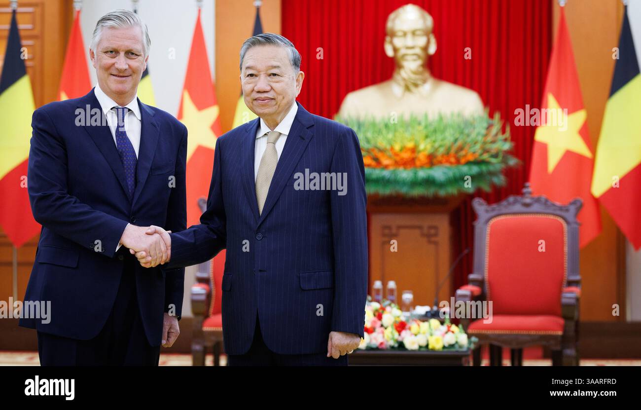 Hanoi, Vietnam. 01st Apr, 2025. King Philippe - Filip of Belgium and ...