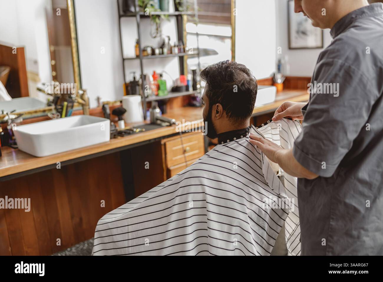 A Stylish Barber Providing a Fresh Haircut at a Trendy and Modern Salon ...