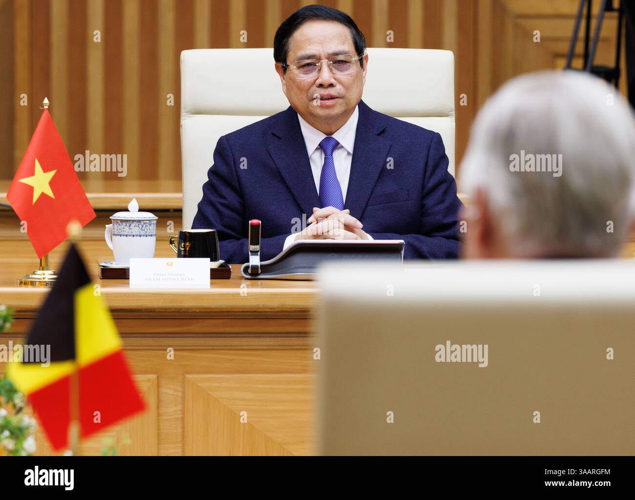 Hanoi, Vietnam. 01st Apr, 2025. Vietnamese Prime Minister Pham Minh ...