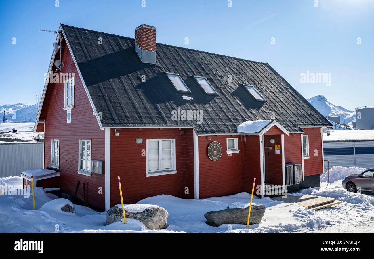 The American consulate in the port of Nuuk, Greenland, at the end of ...