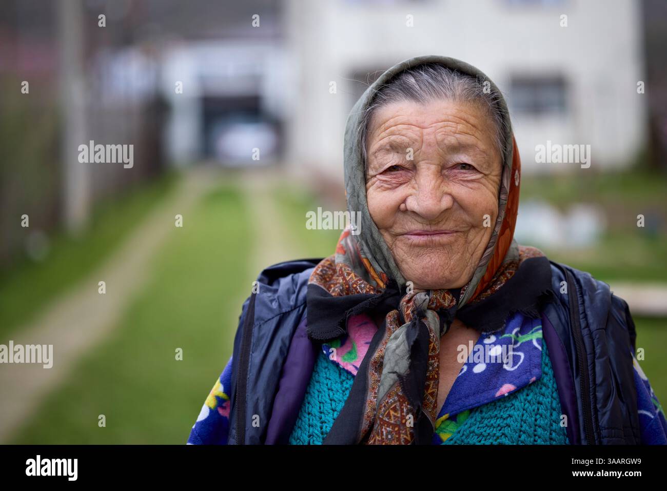 portrait of an old woman from the countryside in Romania Stock Photo ...