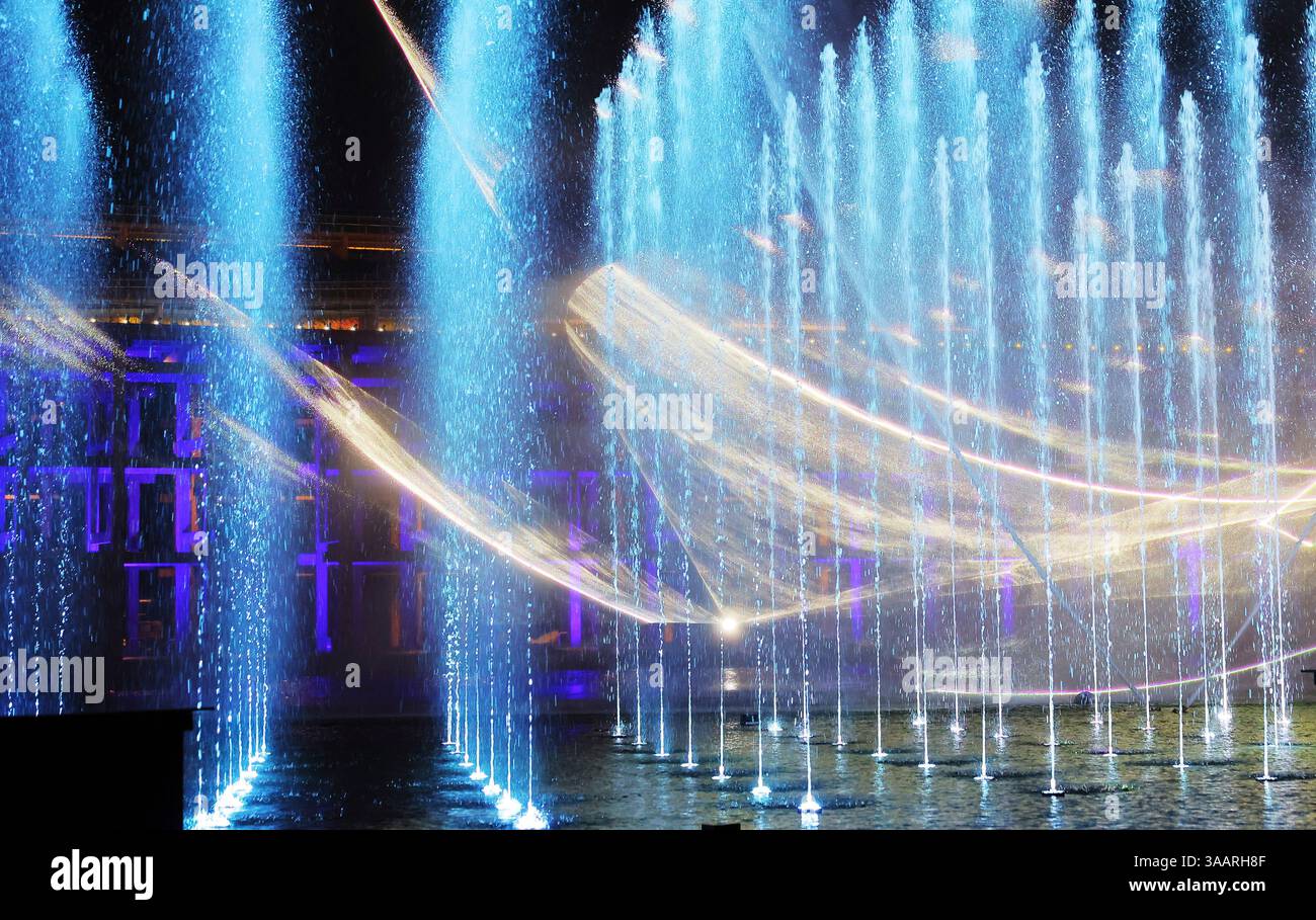 The water show "Ao and Night Rainbow Parade," which will be performed ...