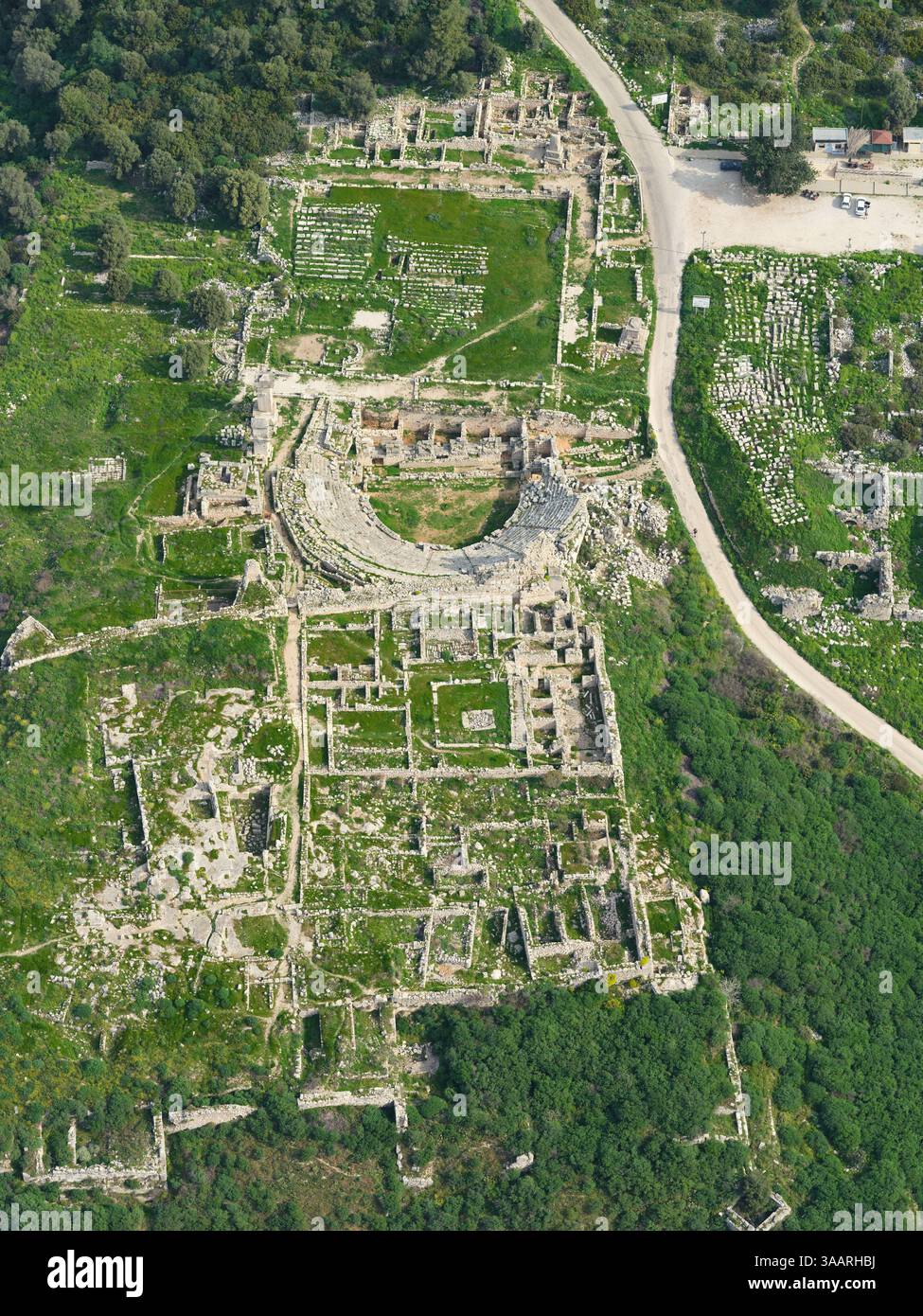 AERIAL VIEW. Xanthos (Ksantos in Turkish) Theater. On the UNESCO World ...