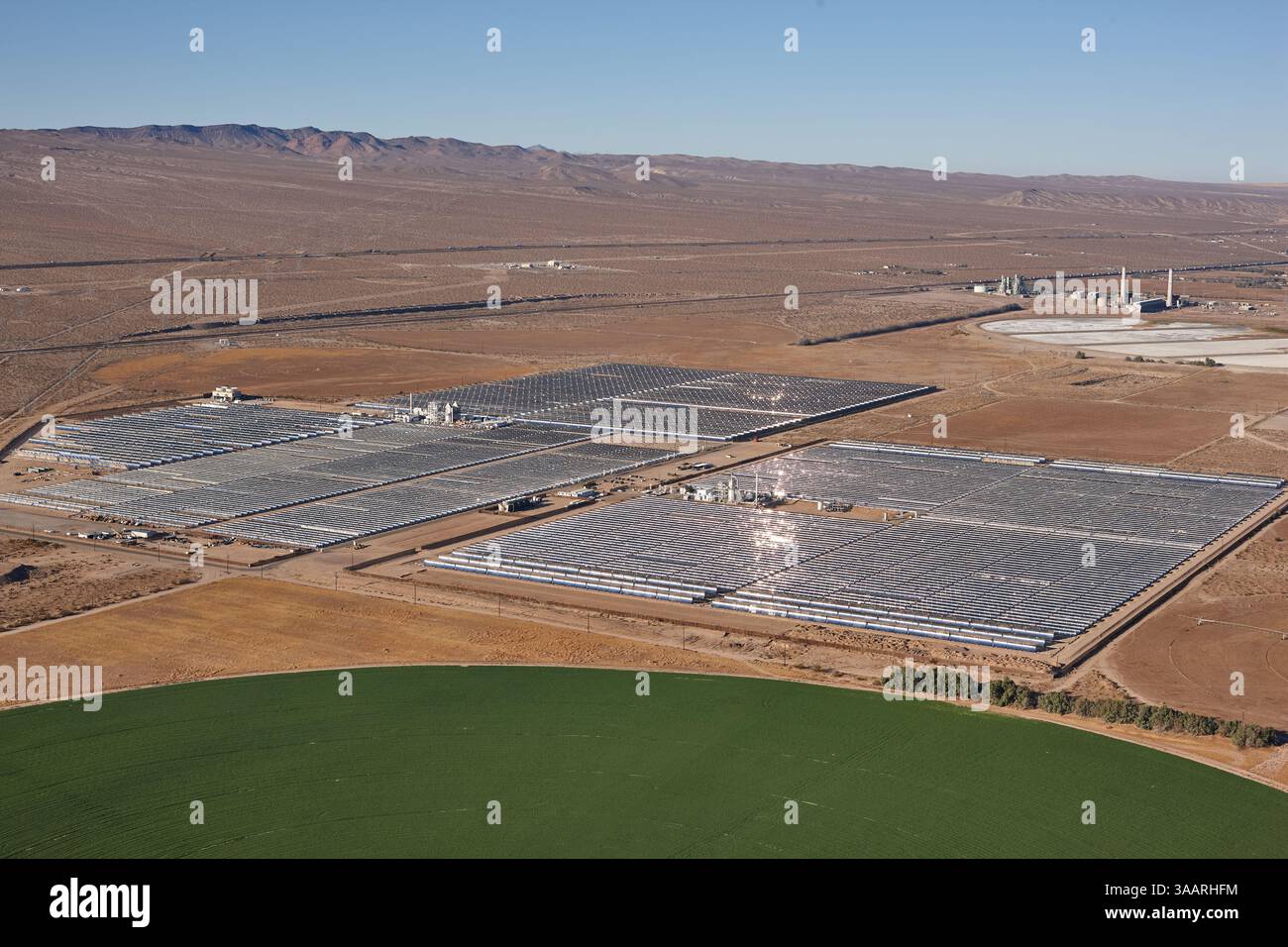 AERIAL VIEW. Solar plant. Daggett, San Bernardino County, California ...