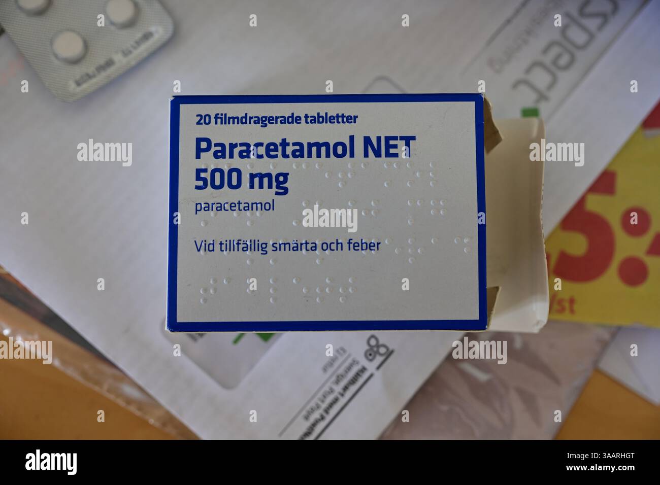 Skånes-Fagerhult, Skåne, Sweden. April 1 2025. Paracetamol tablets ...