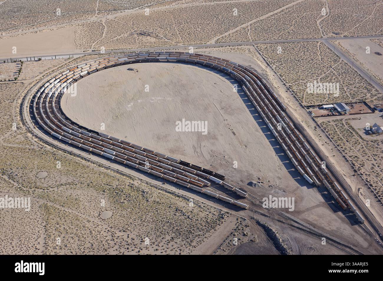 AERIAL VIEW. Freight trains used to export the various minerals ...