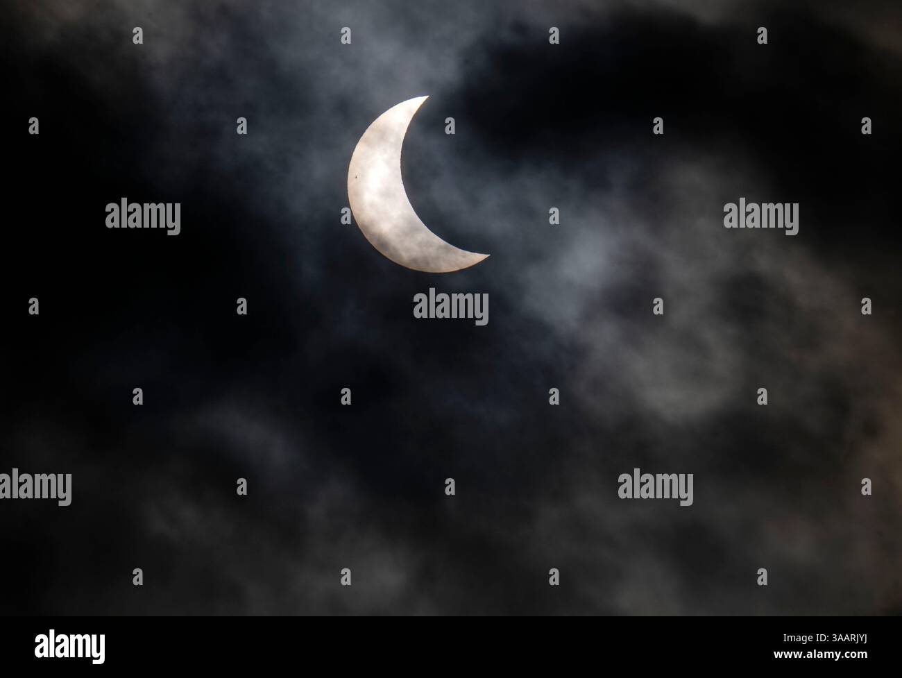 The solar eclipse on Saturday photographed from Nuuk in Greenland. In ...