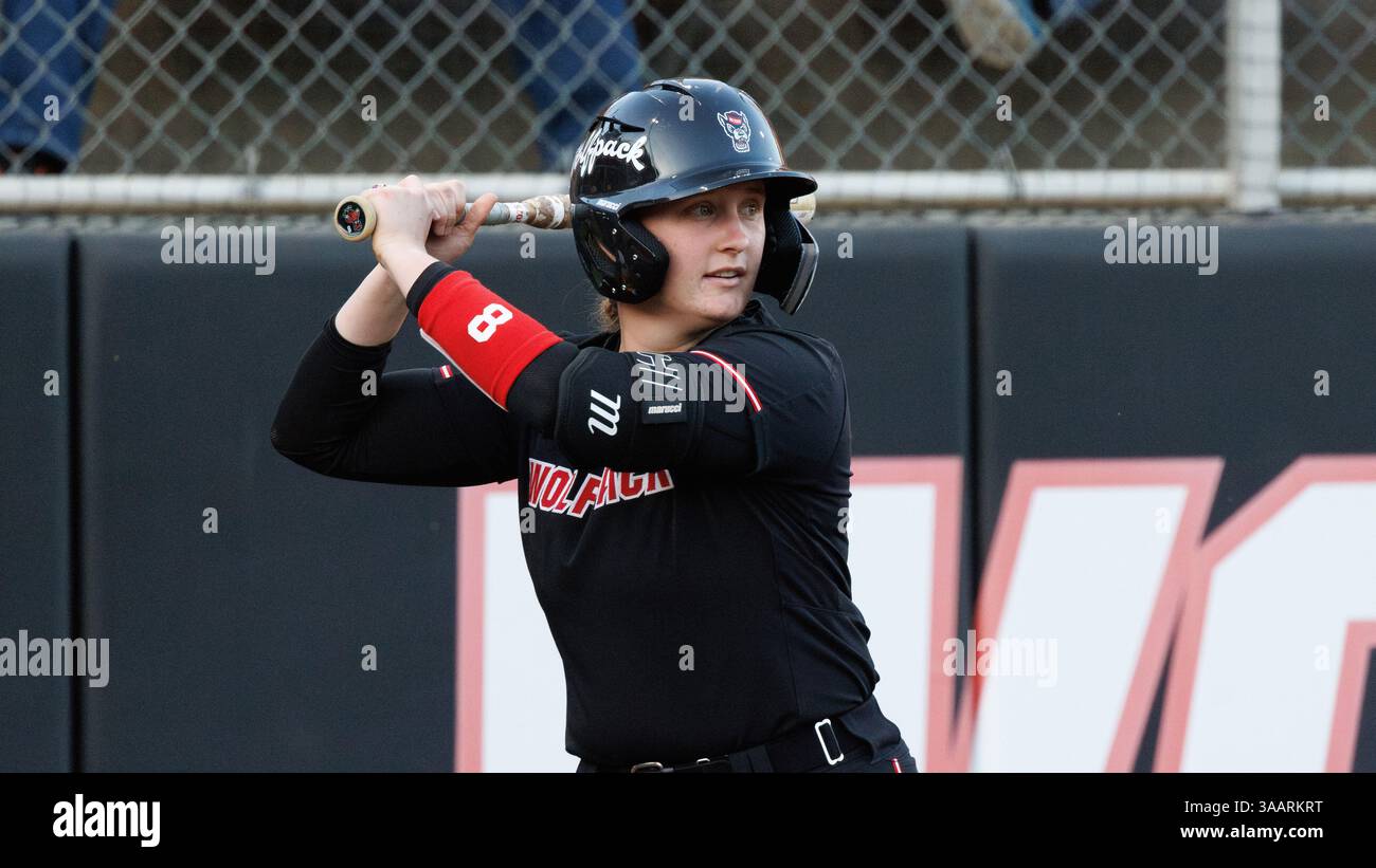 North Carolina State's Michele Tarpey (8) bats during an NCAA softball ...