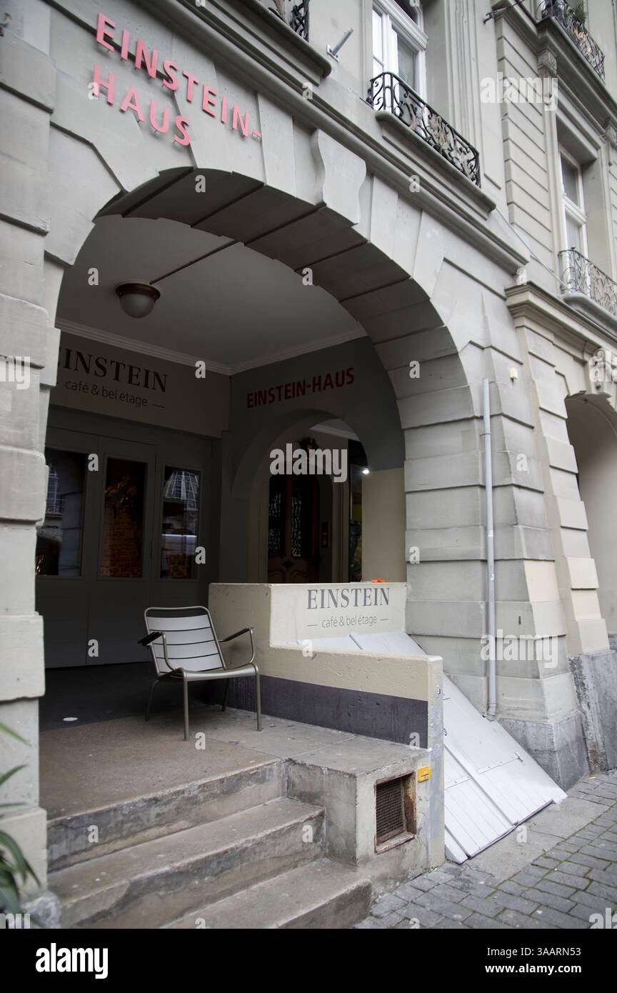 BERN, SWITZERLAND - JANUARY 18, 2025: Einstein house building exterior ...