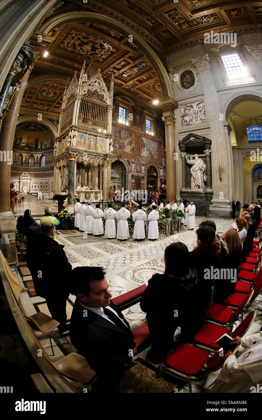 Pope Francis (Jorge Mario Bergoglio) chairing the Holy Mass for the ...