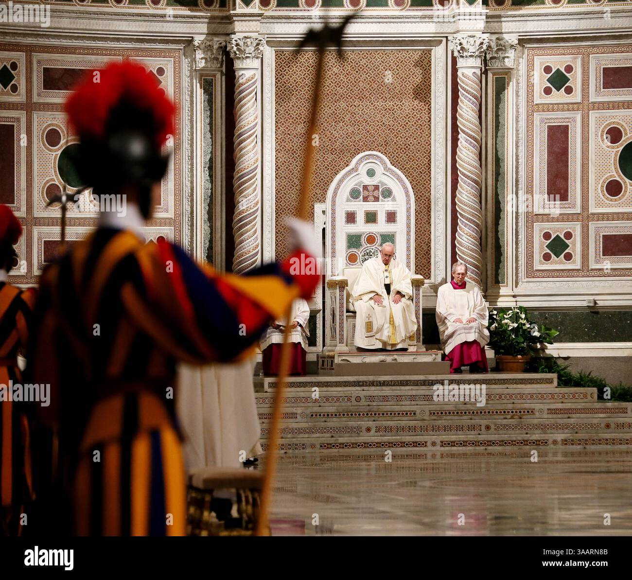 Pope Francis (Jorge Mario Bergoglio) chairing the Holy Mass for the ...
