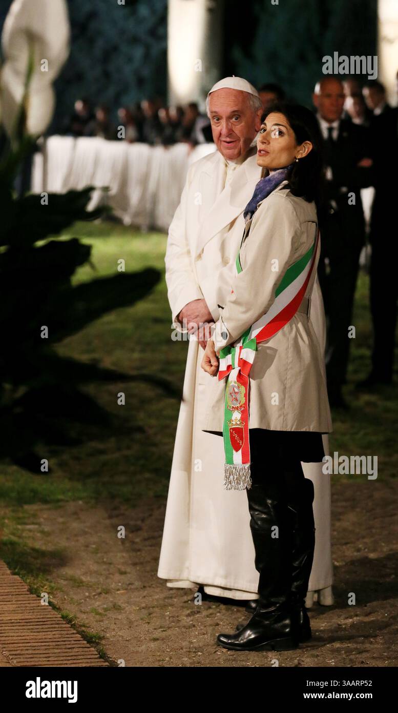 The pontiff Francis (Jorge Mario Bergoglio) and the mayor of Rome ...