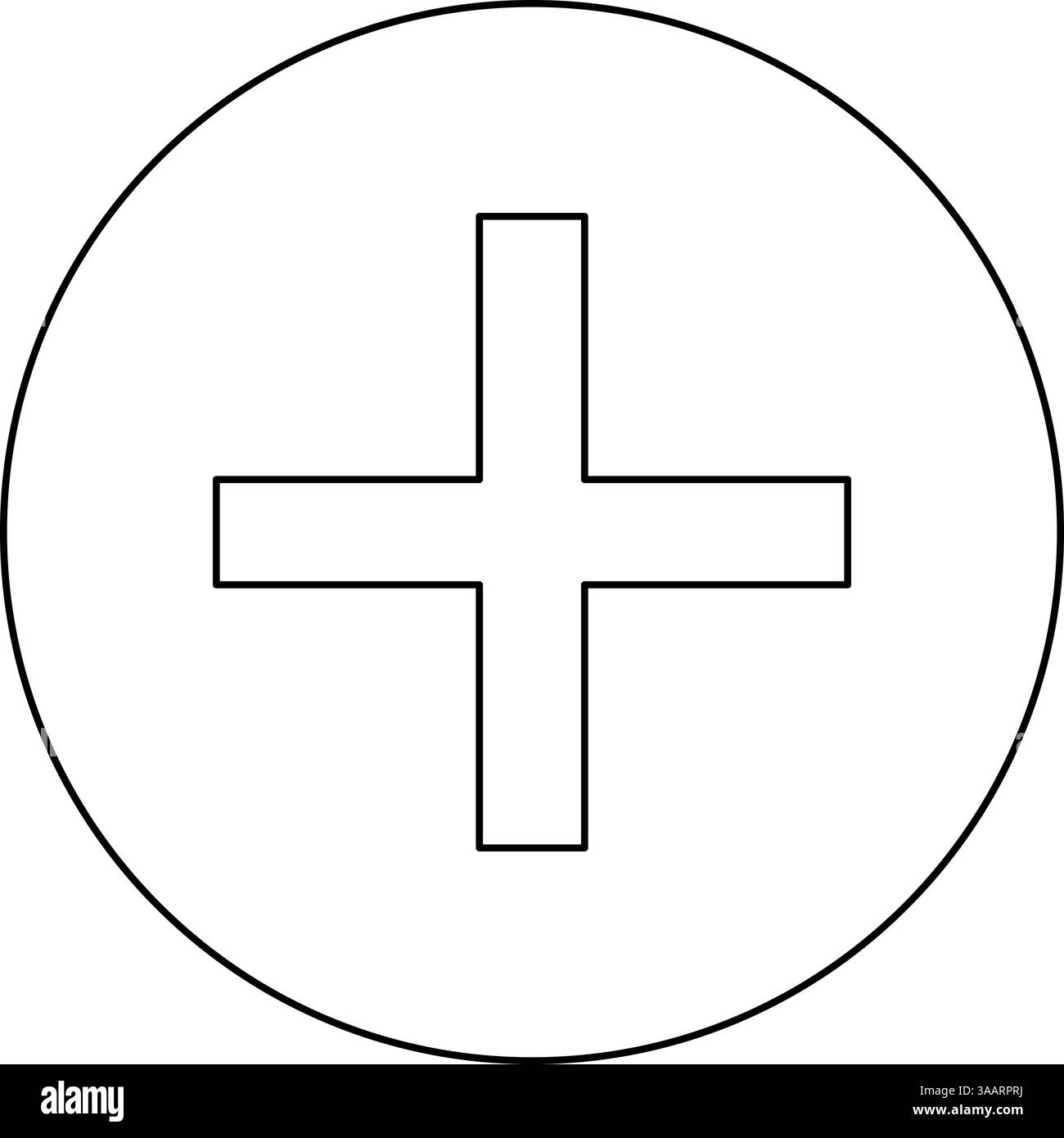 Greek Cross Crux quadrata christian crosses icon in circle round black ...