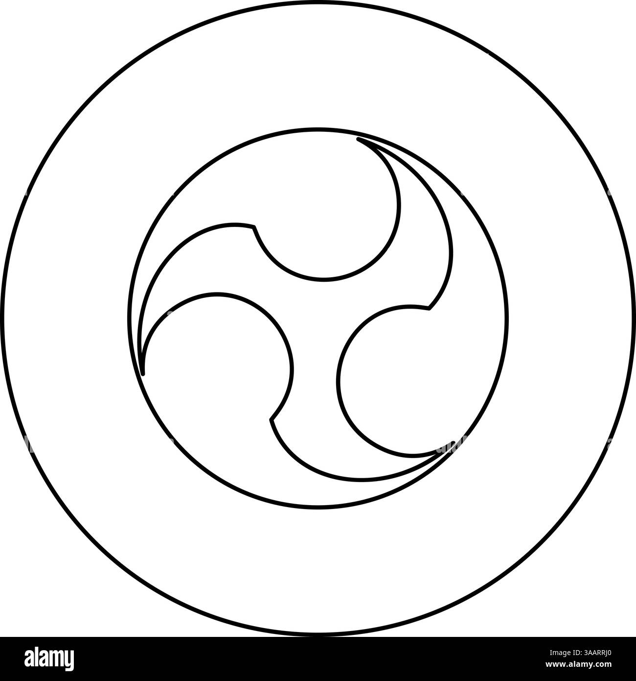 Tomoe symbol religious sign Japanese religions Oriental three petal ...