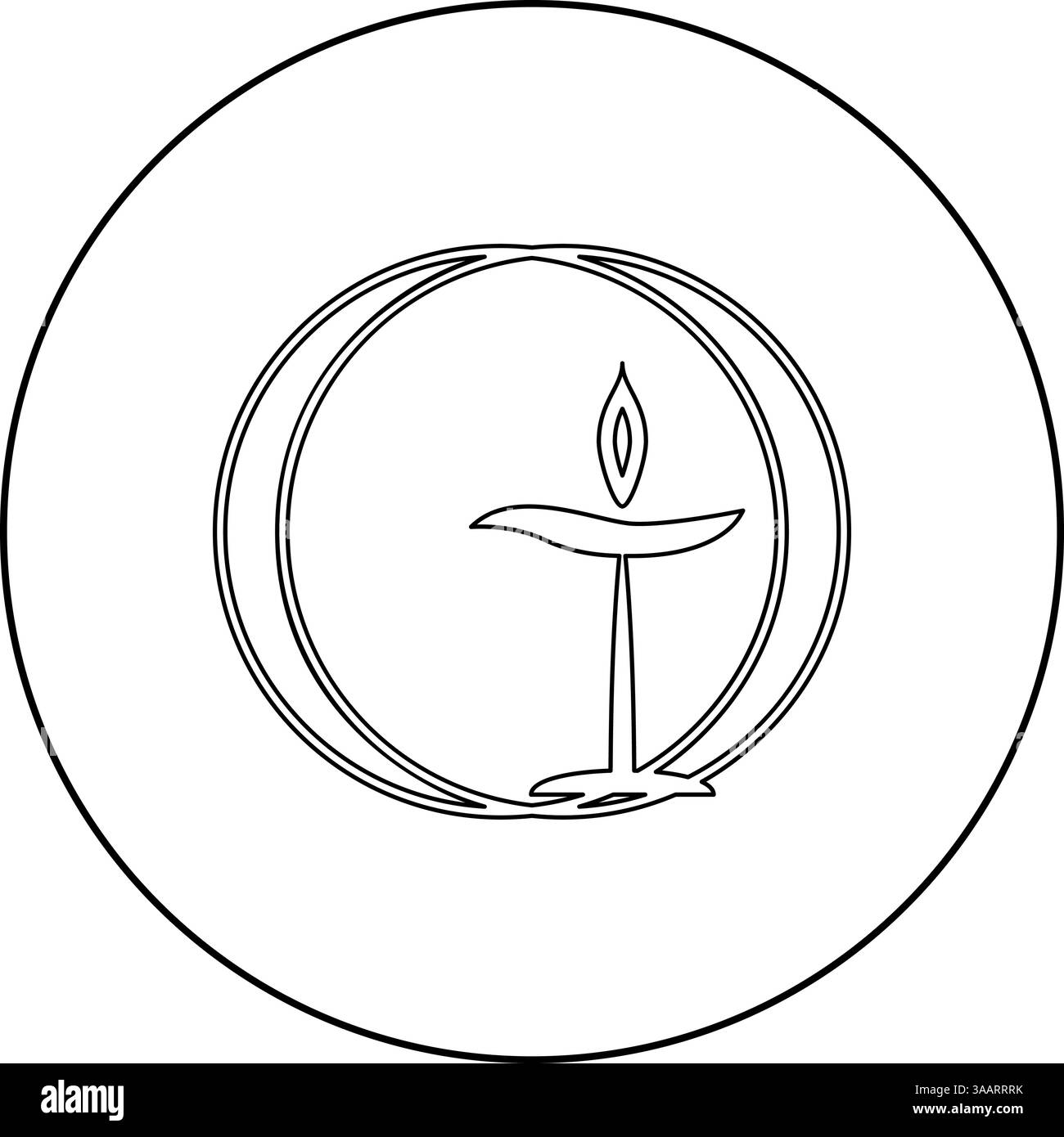 Flaming chalice symbol Unitarian universalism concept icon in circle ...