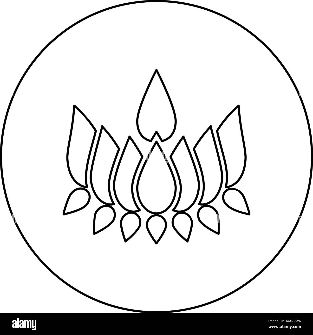 Ayyavazhi lotus carrying Naman symbol icon in circle round black color ...