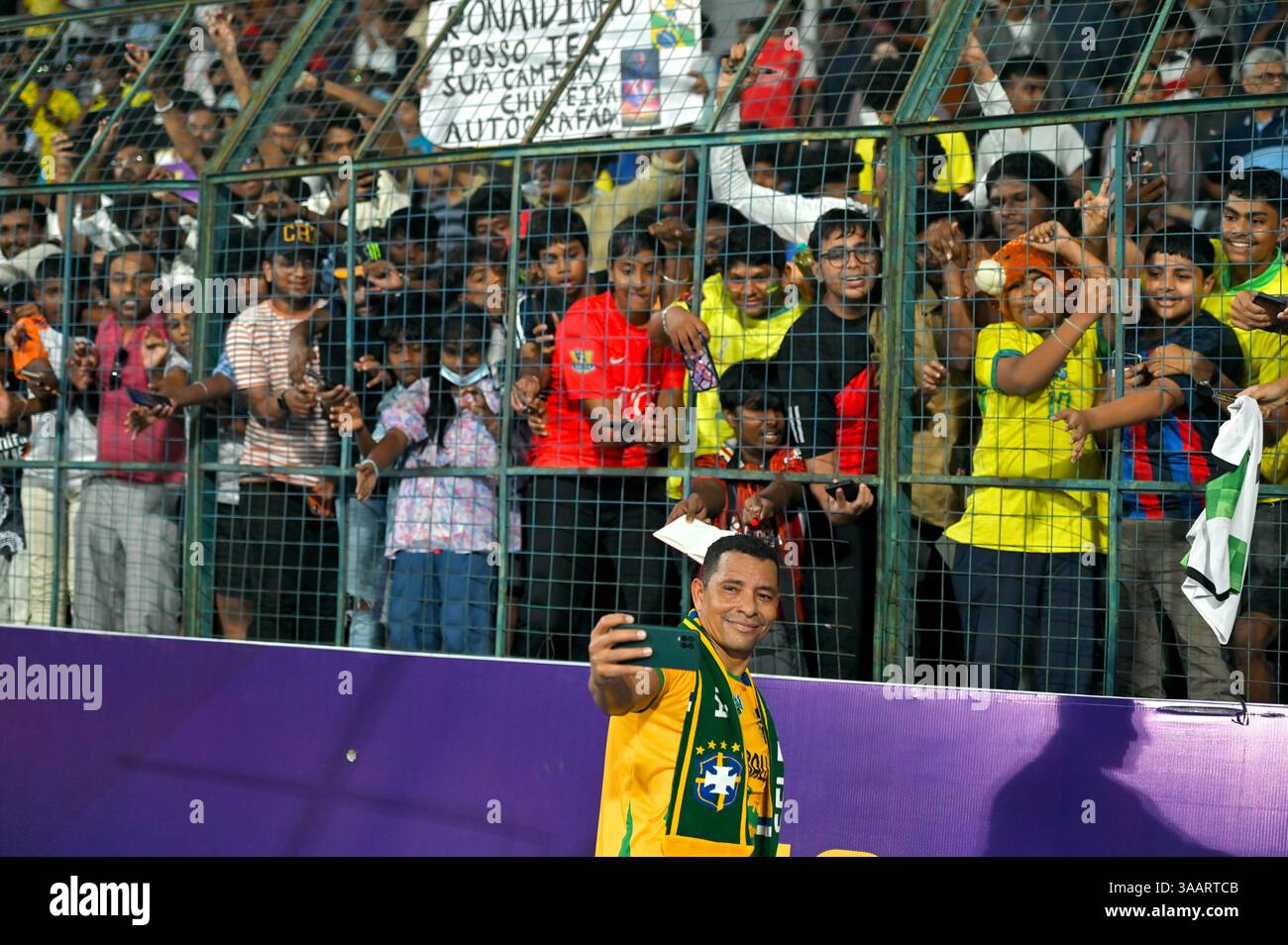 Chennai, India. 30th March, 2025. Brazil Legends Triumph Over India All-Stars 2 - 1 in Thrilling ...