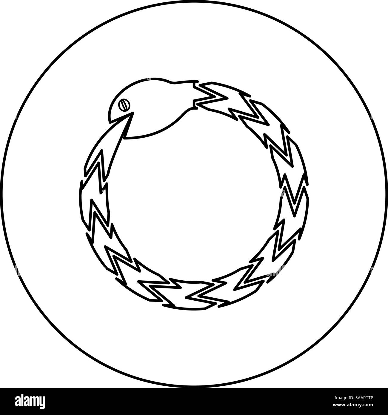 Uroboros Zhulong snake eating own tail coiled in ring Ouroboros serpent ...