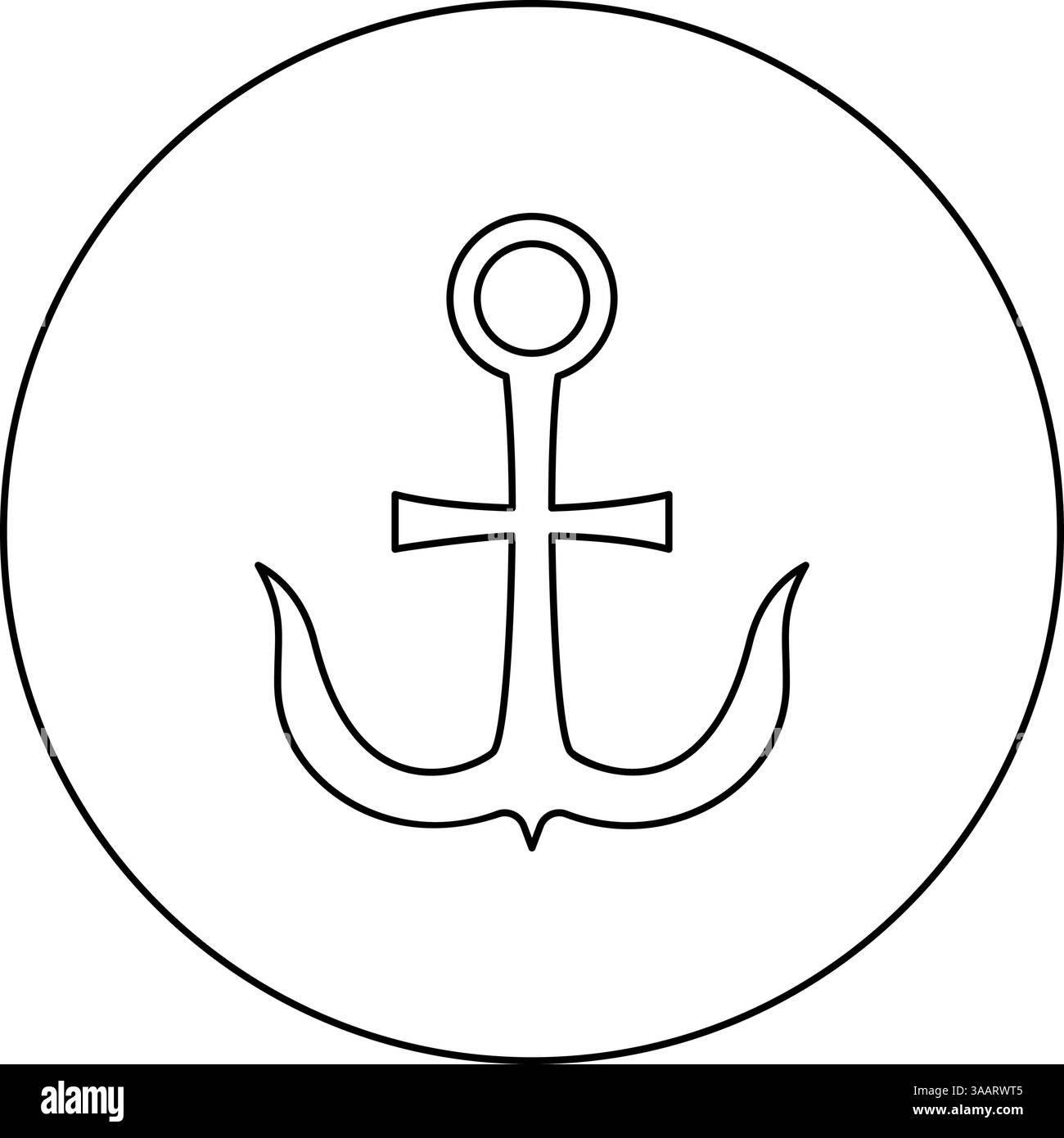 Cross anchor Crusher-Yagir icon in circle round black color vector ...