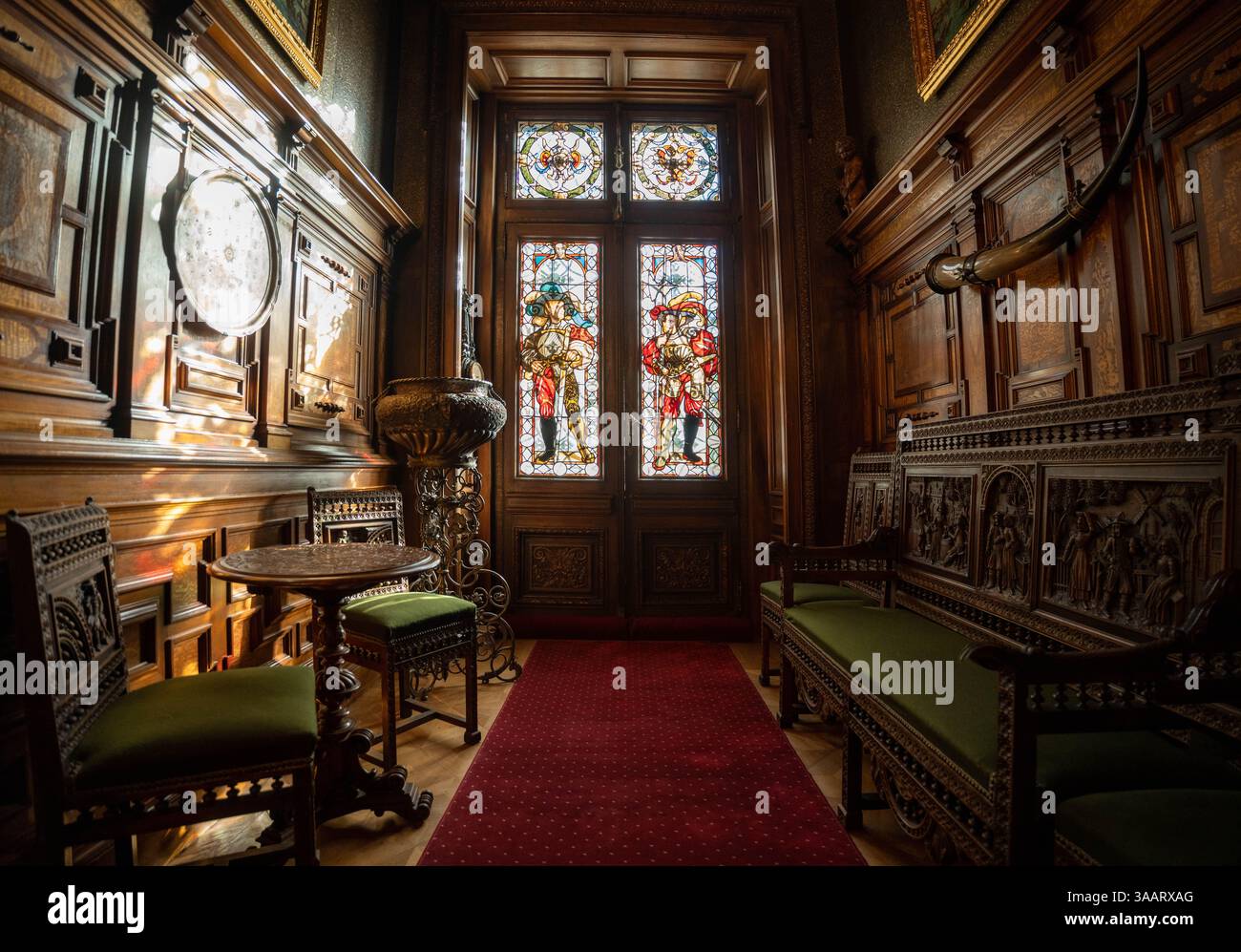 Sinaia, Romania - October 23, 2024: Royal Craftsmanship: The Wooden ...