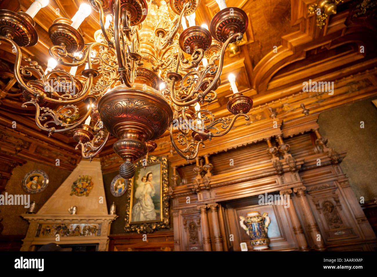 Sinaia, Romania - October 23, 2024: Royal Craftsmanship: The Wooden ...