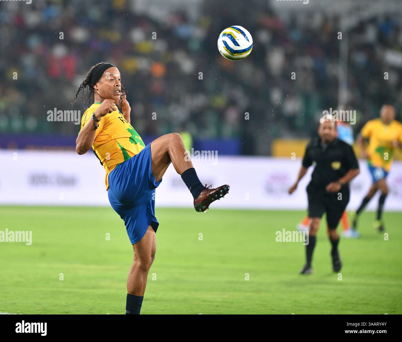 Chennai, India. 30th March, 2025. Brazil Legends Triumph Over India All-Stars 2 - 1 in Thrilling ...