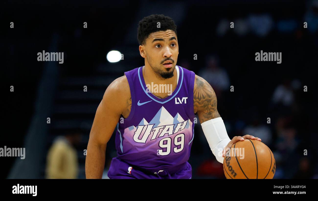 Utah Jazz forward KJ Martin brings the ball upcourt during the first ...