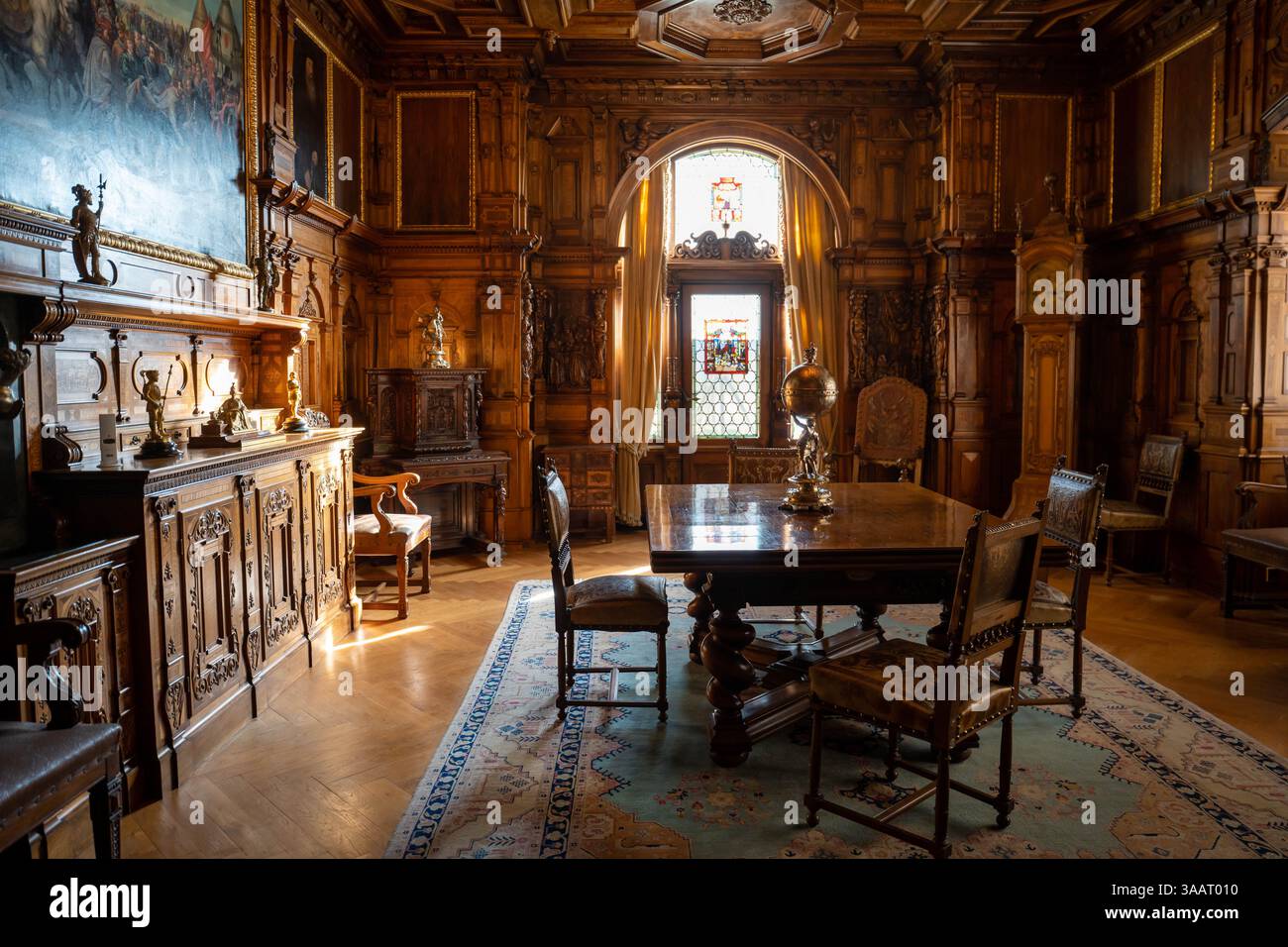 Sinaia, Romania - October 23, 2024: Royal Craftsmanship: The Wooden ...