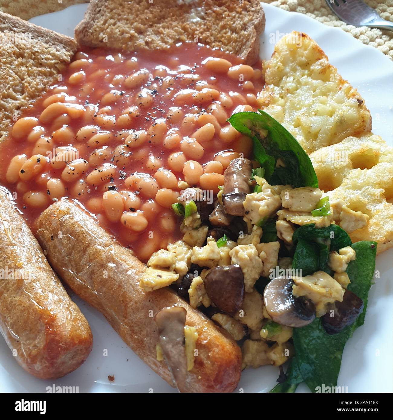 A vegan full English breakfast Stock Photo - Alamy