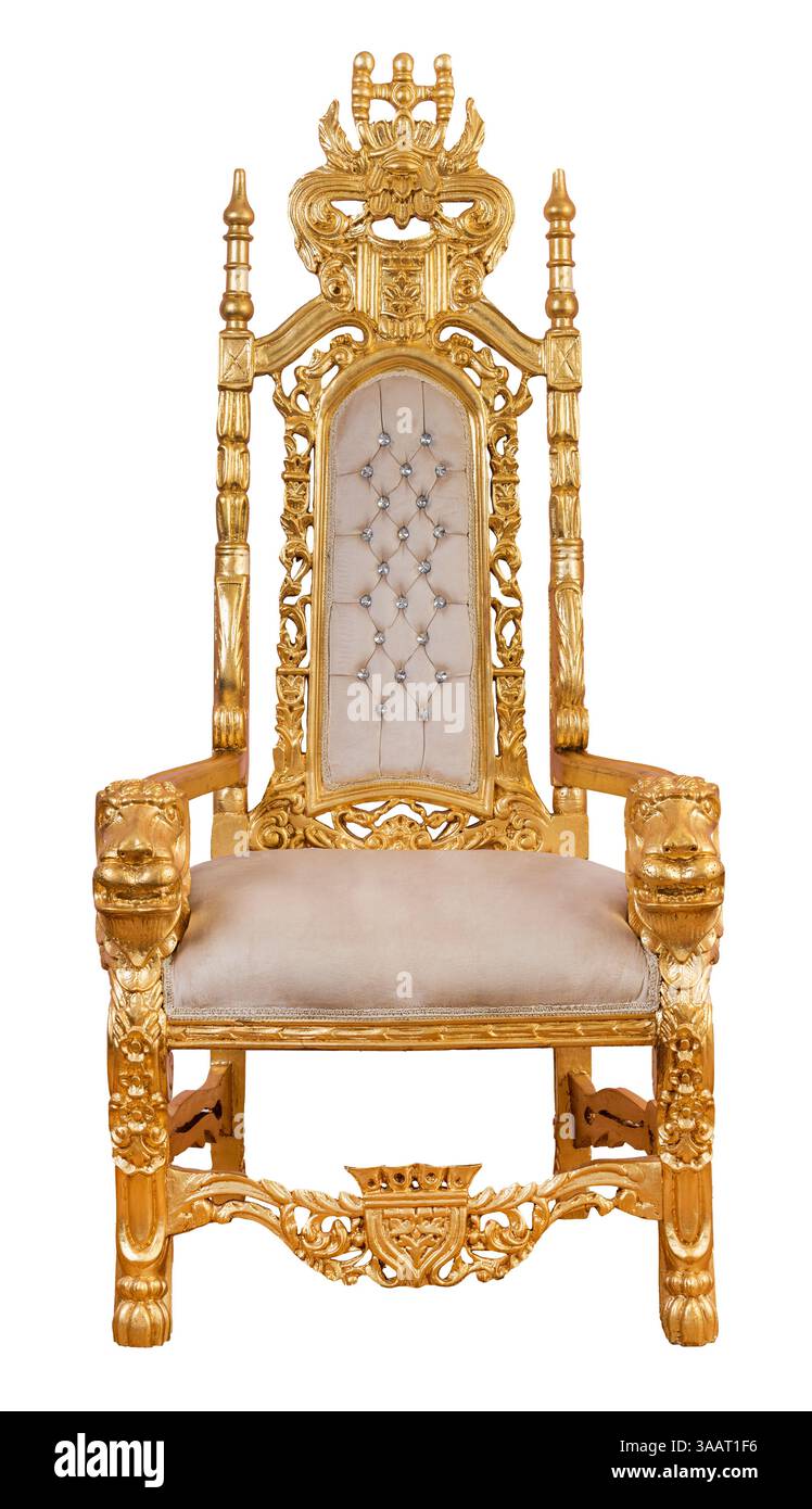Golden royal throne standing hi-res stock photography and images - Alamy
