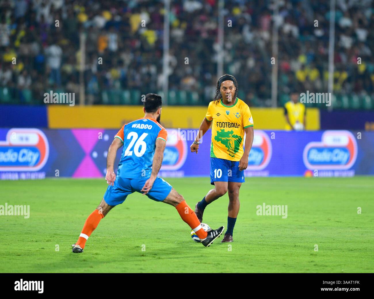 Chennai, India. 30th March, 2025. Brazil Legends Triumph Over India All-Stars 2 - 1 in Thrilling ...