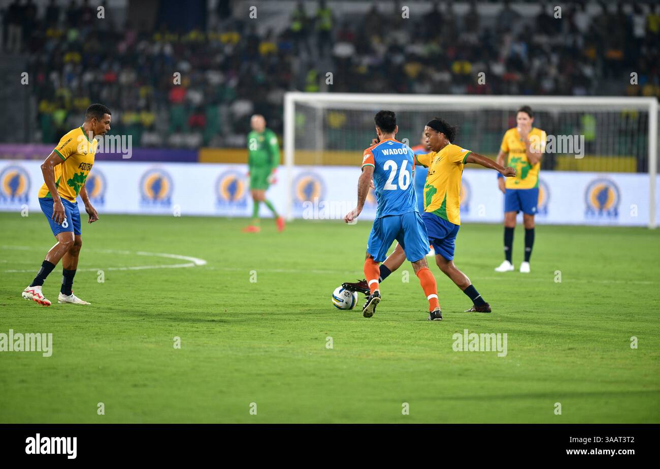Chennai, India. 30th March, 2025. Brazil Legends Triumph Over India All ...