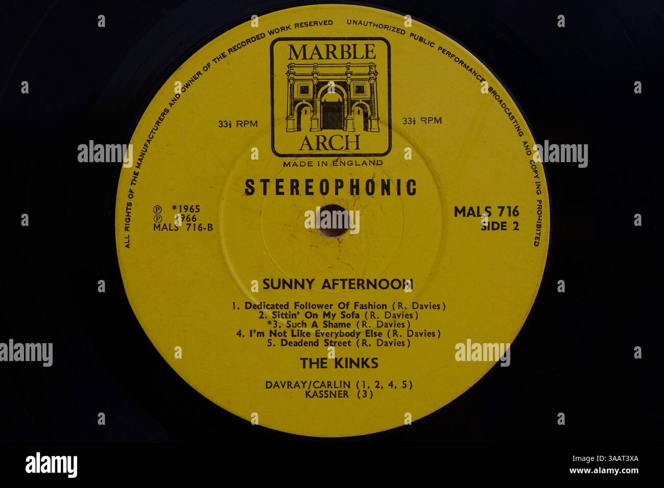 Vintage Record Label, The Kings, Sunny Afternoon, Marble Arch Records ...