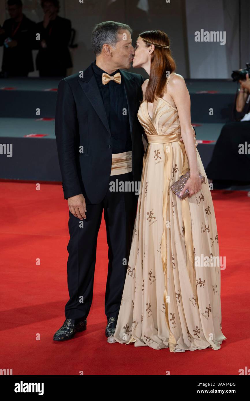 Lido di Venezia, Italy, August 30, 2024 - Daniele Marcheggiani with his ...