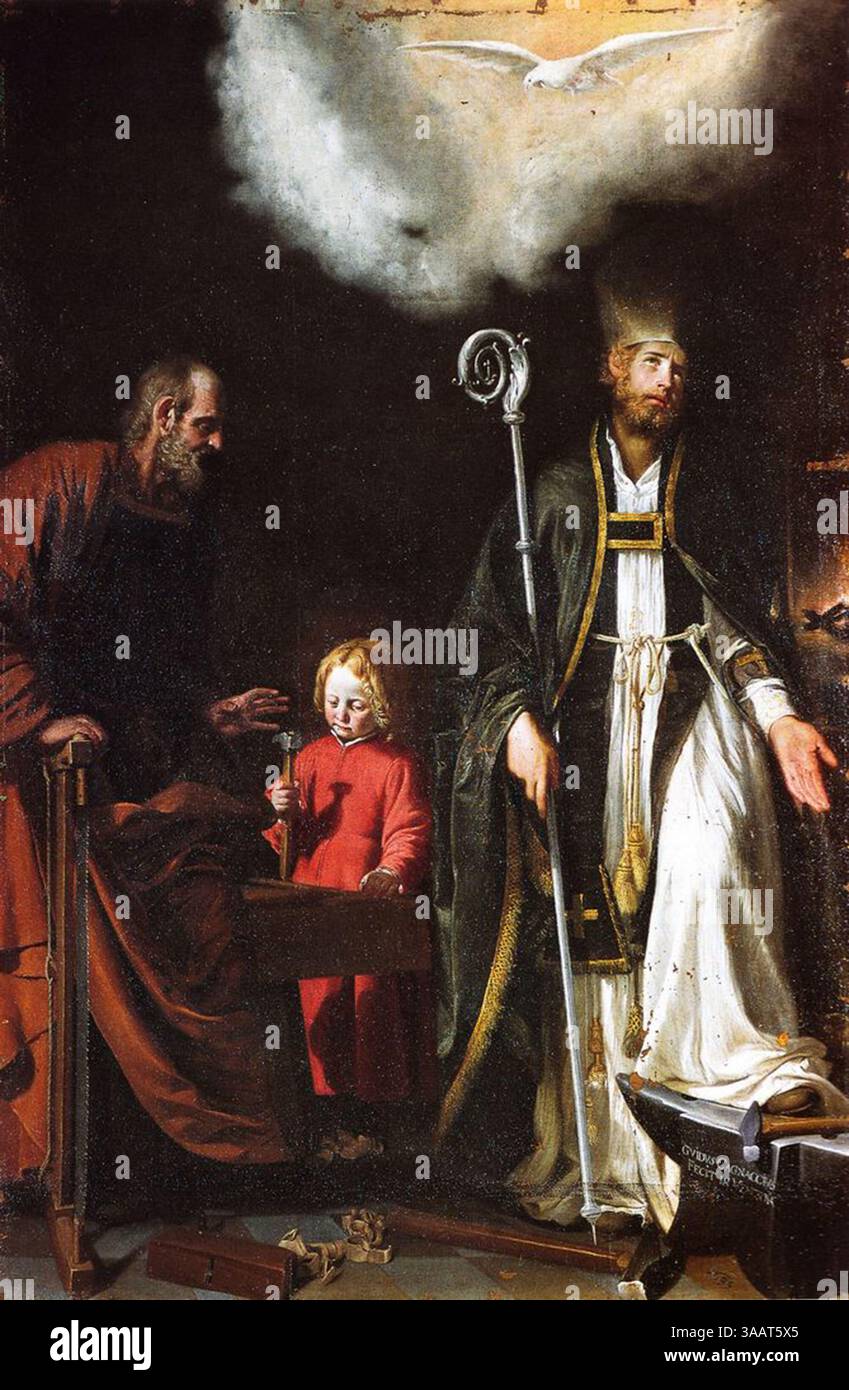 Infant Jesus between Saints Joseph and Eligius - guido cagnacci ...
