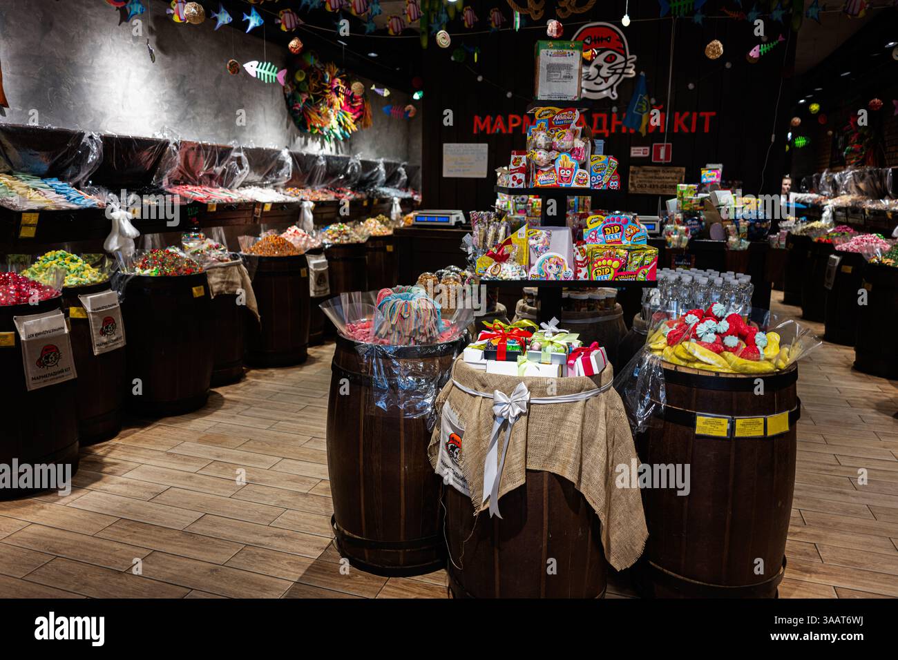 Lviv, Ukraine - March 31, 2025: A vibrant candy store showcasing ...
