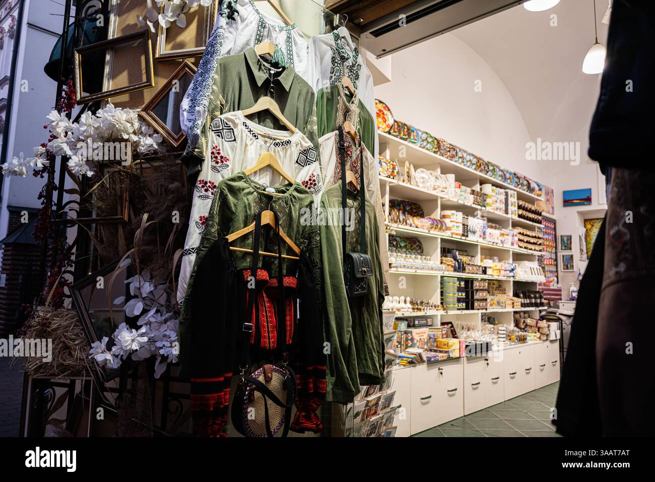 Lviv, Ukraine - March 31, 2025: Ethnic clothing showcased alongside ...