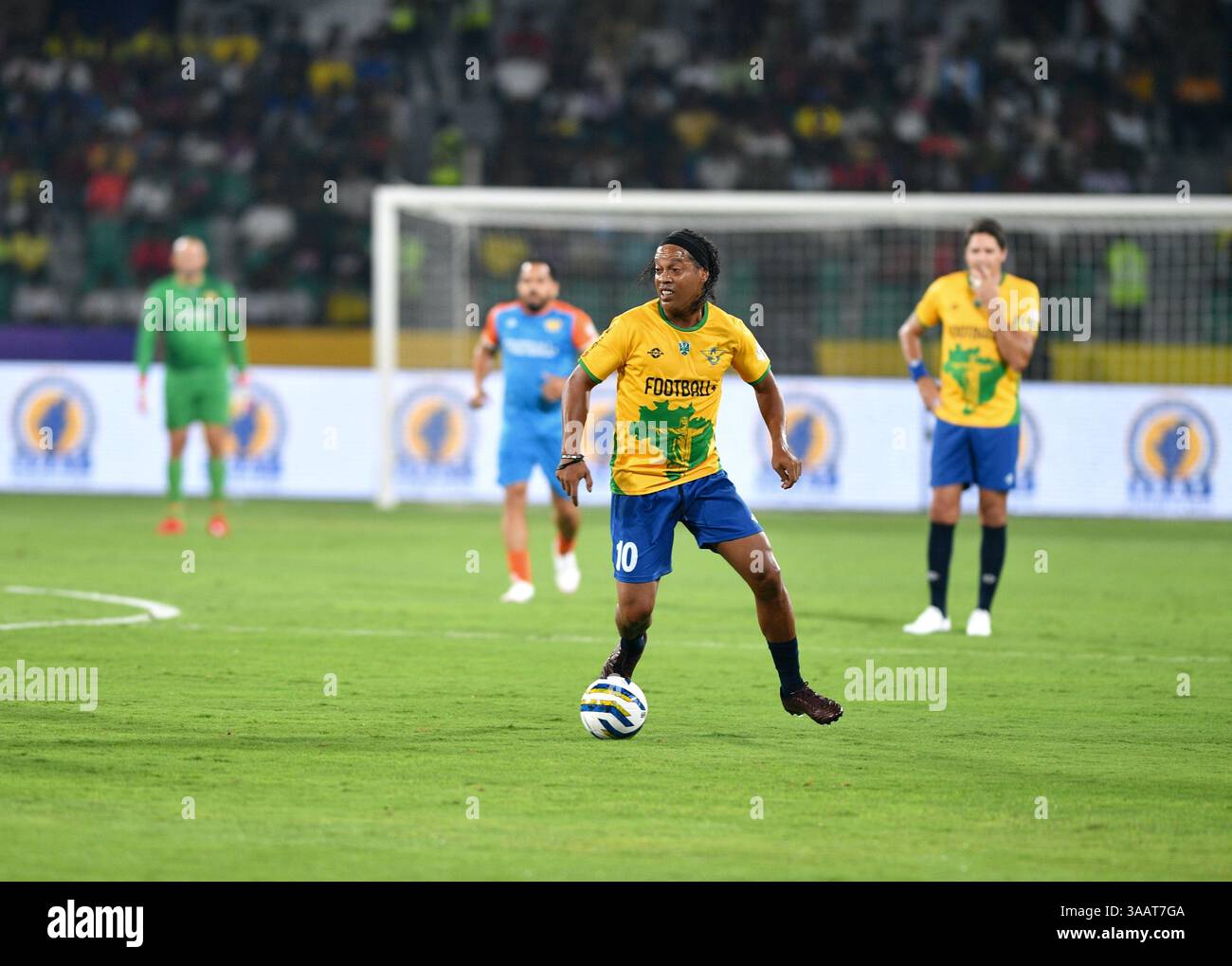 Chennai, India. 30th March, 2025. Brazil Legends Triumph Over India All-Stars 2 - 1 in Thrilling ...