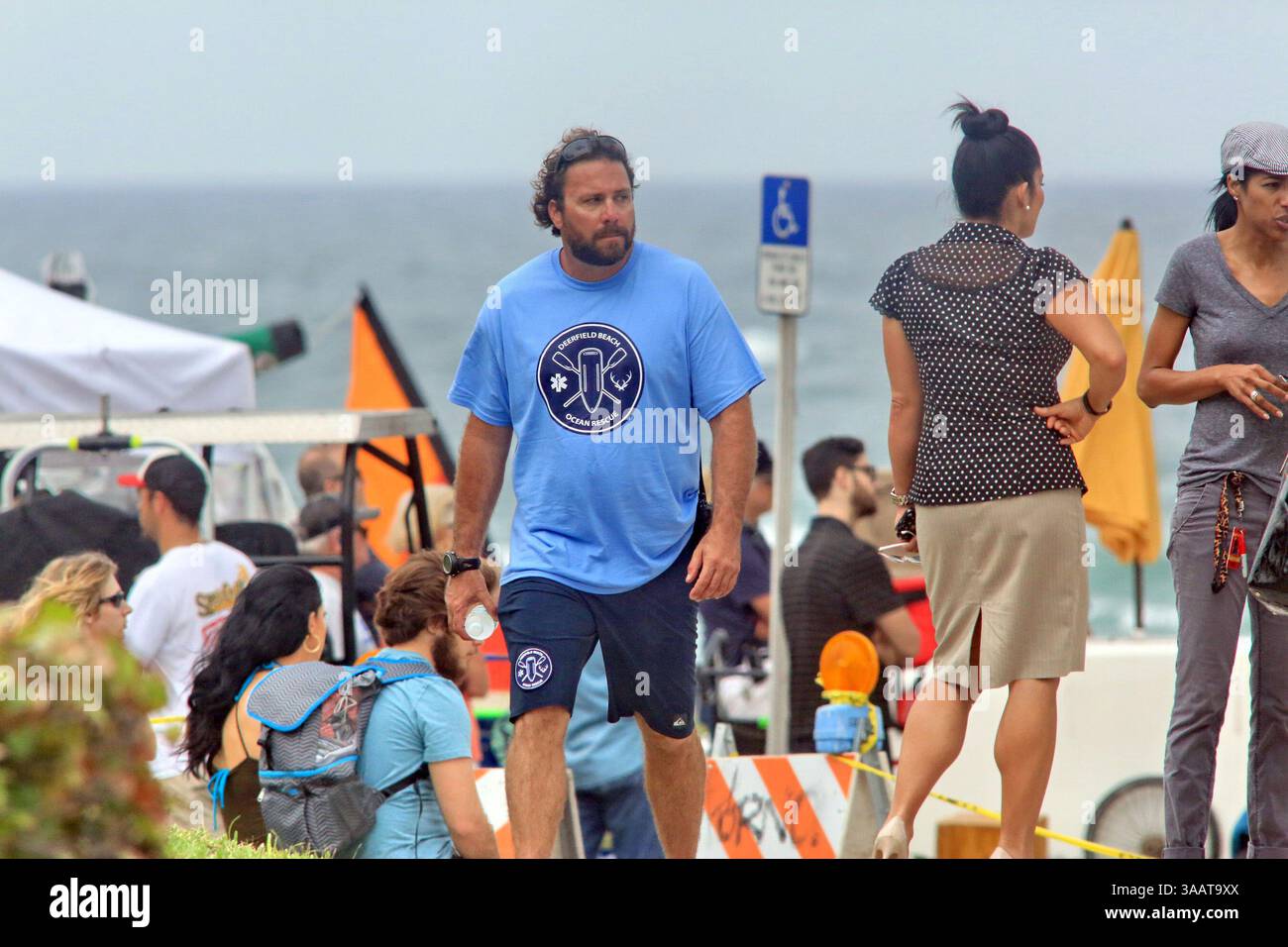 BOCA RATON, FL - FEBRUARY 24: Actor Dwayne Johnson on the beach filming ...