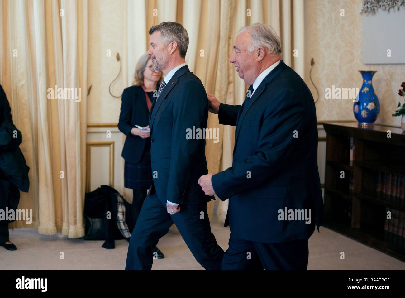 French Senate President Gerard Larcher receives King Frederik X of ...
