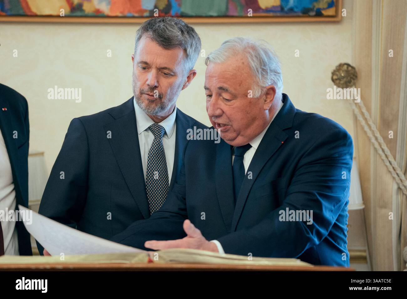 French Senate President Gerard Larcher receives King Frederik X of ...