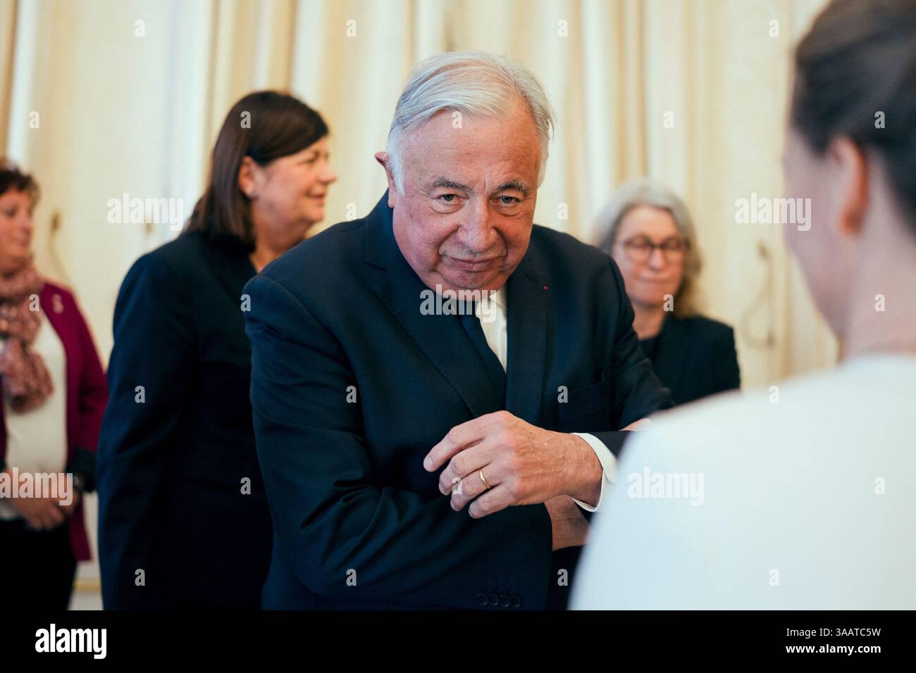 French Senate President Gerard Larcher receives King Frederik X of ...