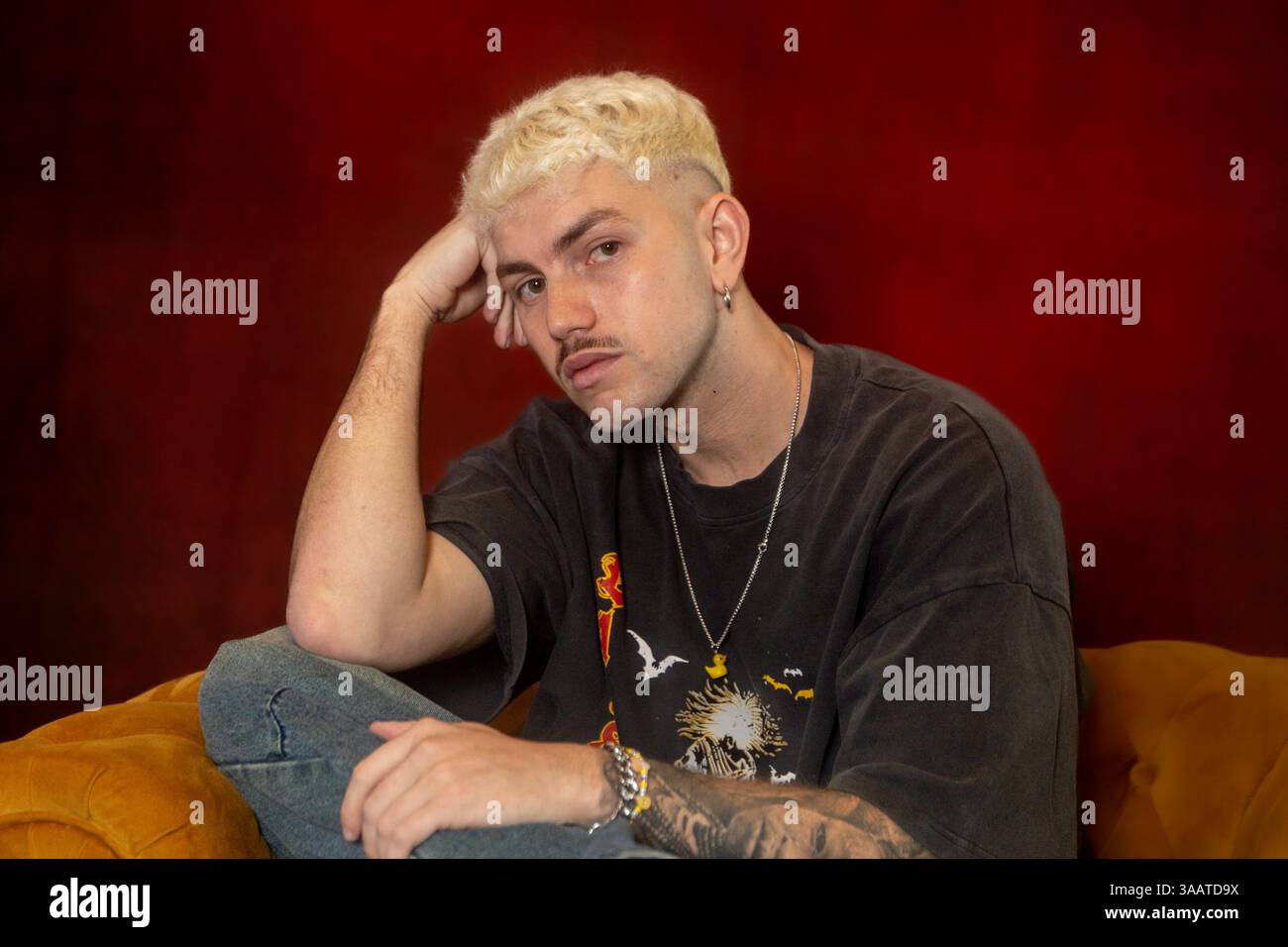 Singer Marc Segui poses for Europa Press at the Warner España ...