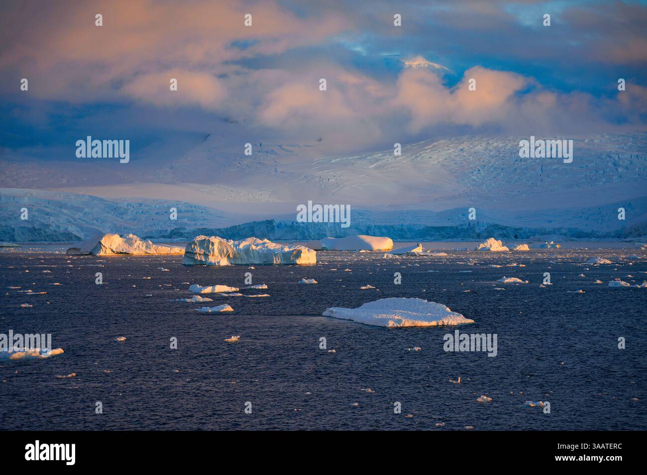 Leay Glacier in Girard Bay near the southern end of Lemaire Channel off ...