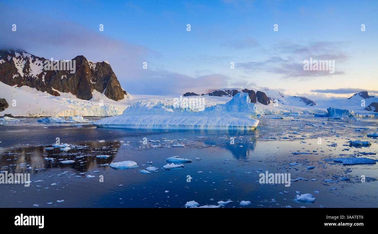 Leay Glacier in Girard Bay near the southern end of Lemaire Channel off ...