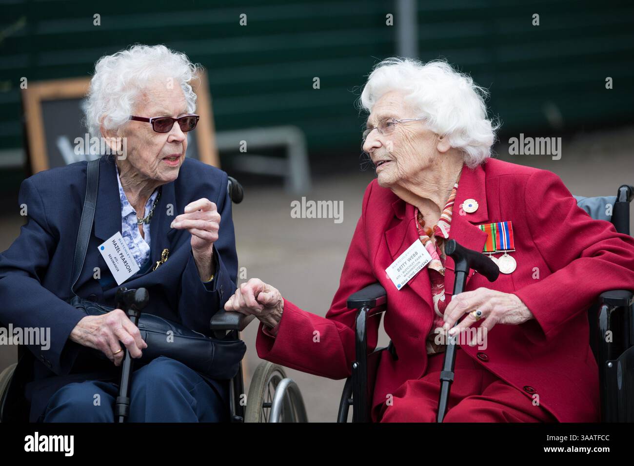 File photo dated 03/09/17 of Veterans Hazel Pearson (left) and Betty ...