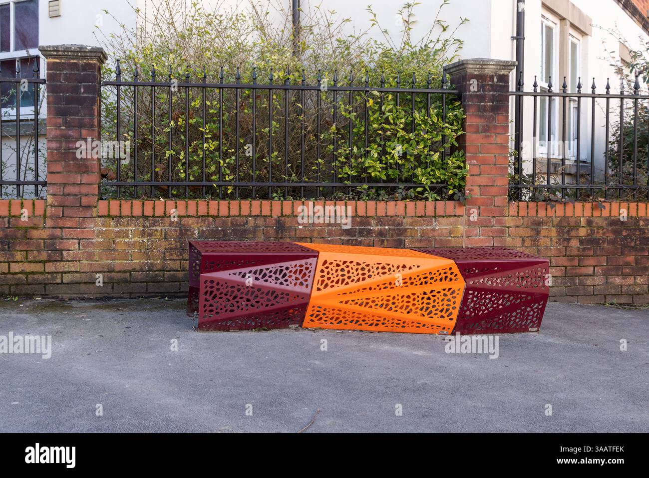 New vibrant metal outdoor seating - street furniture - installed in ...