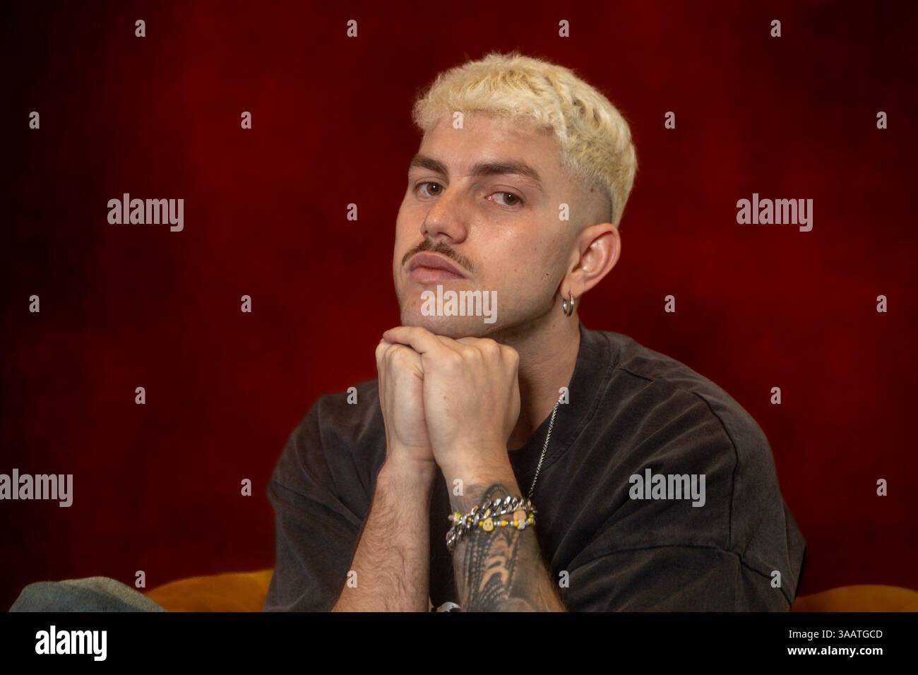 Singer Marc Segui poses for Europa Press at the Warner España ...