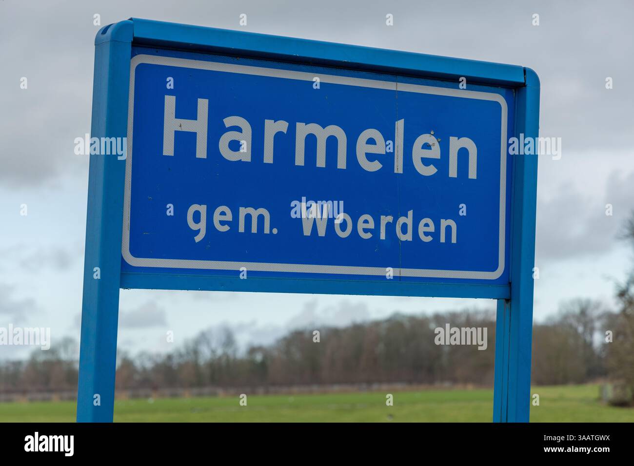 Harmelen, the Netherlands. 30 January 2025. Harmelen name sign when you ...